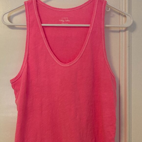 J. Crew | Tops | J Crew Vintage Cotton Neon Pink Tank | Poshmark